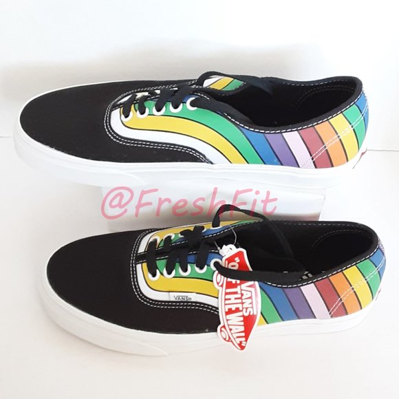 Vans | Shoes | Vans Authentic Refract Rainbow Pride Lace Up Shoes Black ...